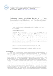 Optimizing Sample Warehouse Layout At PT BIJ: Comparative Study Of Dedicated And Class-Based ...